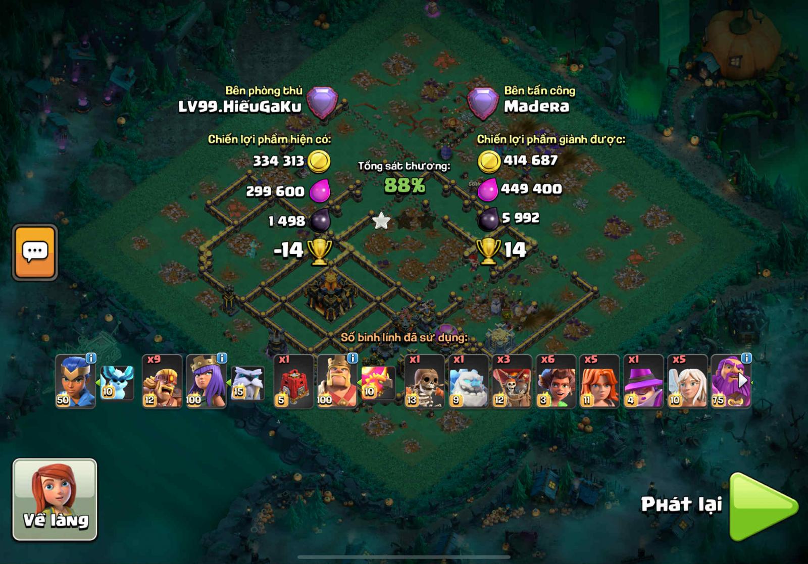 Trophy Base TH17 Thủ 1 Sao Rank 5k7 Có Súng Cối Bắn Đá Tháng 9 2025 Clash of clans